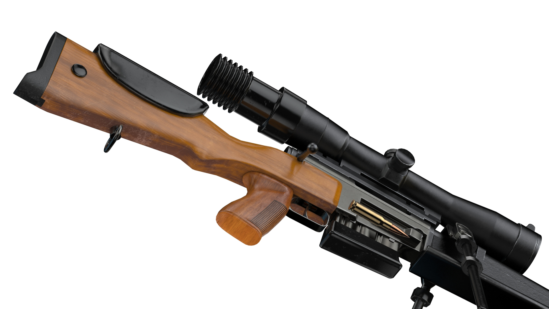 3D FR F2 sniper Rifle Low Poly PBR Realistic model - TurboSquid 1929234