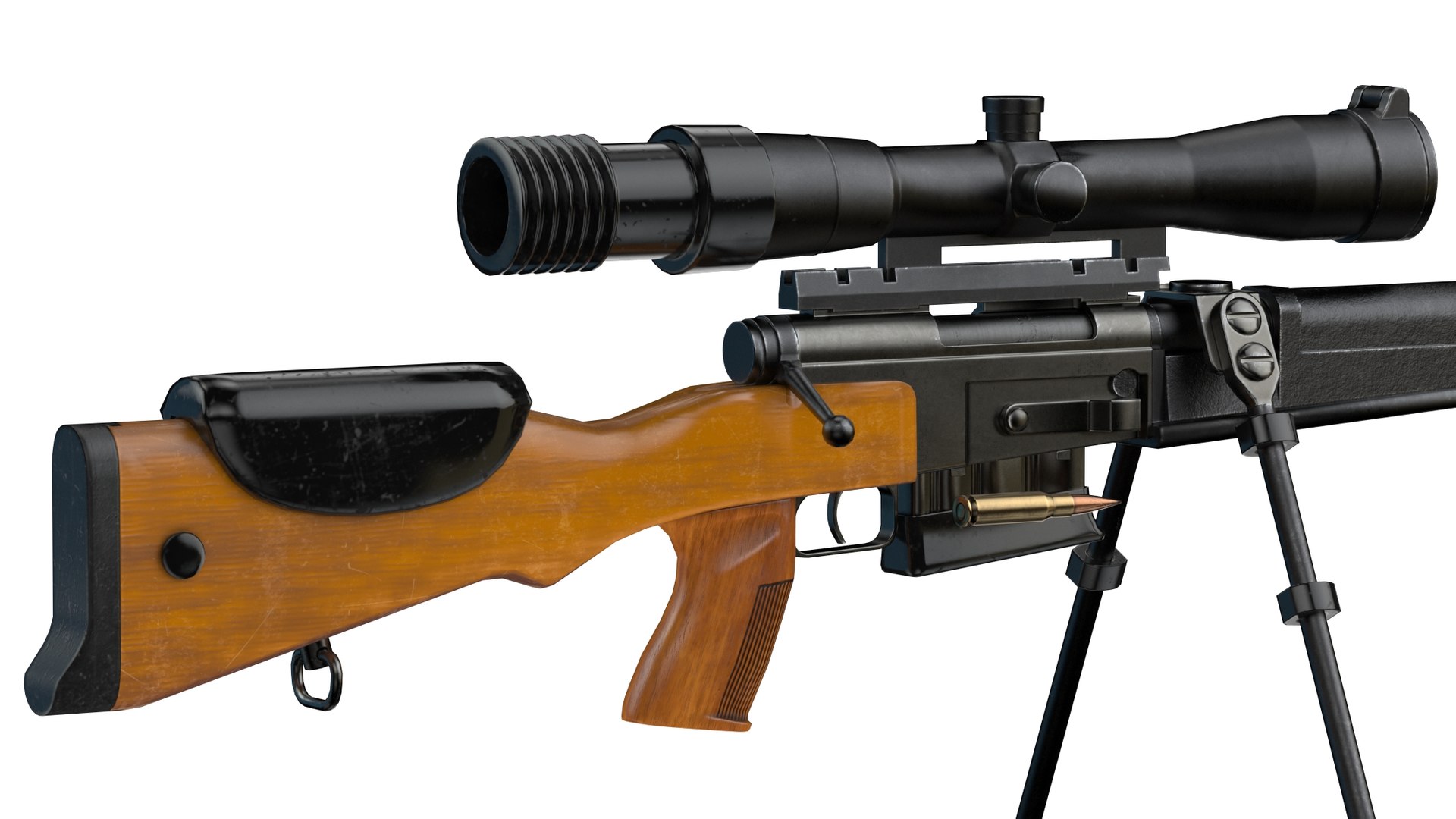 3D FR F2 Sniper Rifle Low Poly PBR Realistic Model - TurboSquid 1929234