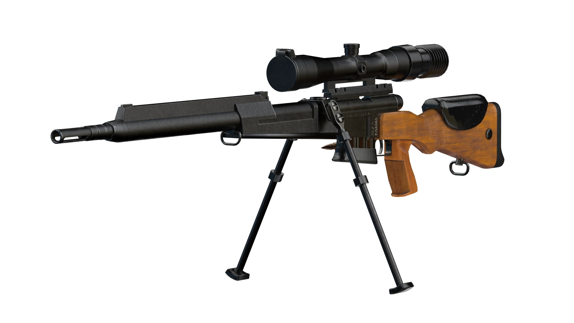 3D FR F2 Sniper Rifle Low Poly PBR Realistic Model - TurboSquid 1929234