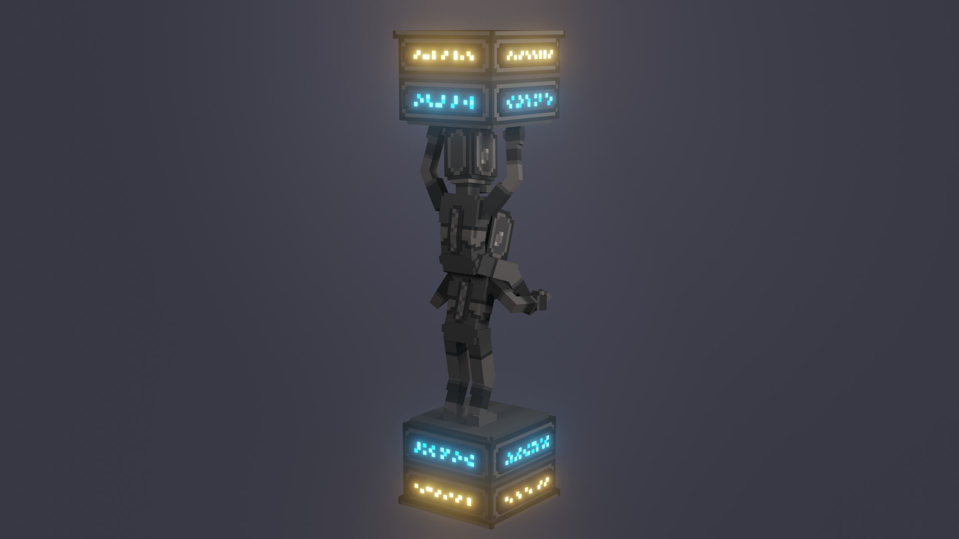 3D Low Poly - Voxel - Alien Column - TurboSquid 2125835