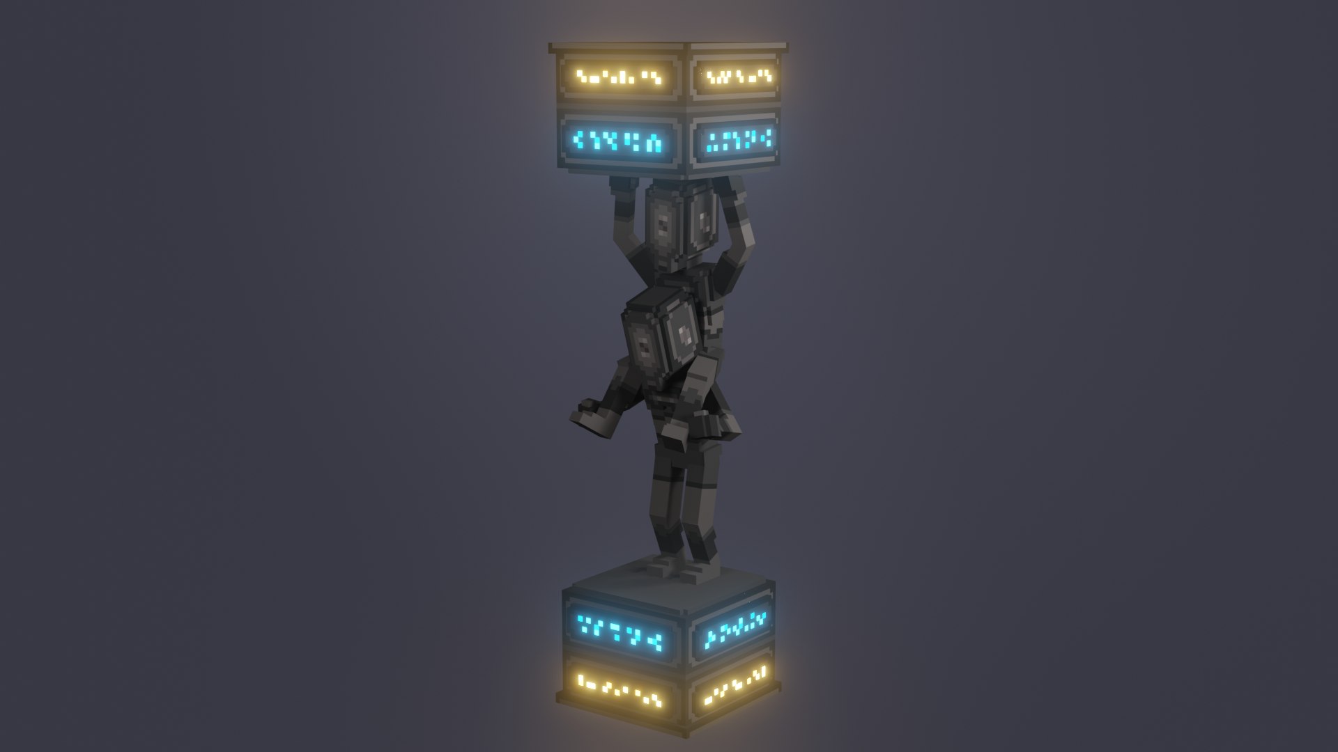 3D Low Poly - Voxel - Alien Column - TurboSquid 2125835