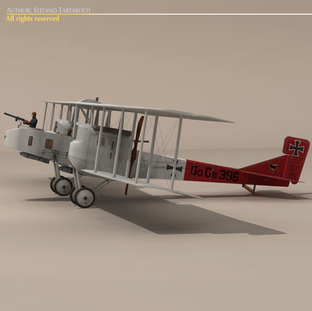 3d Model German Bomber Pilot Gotha