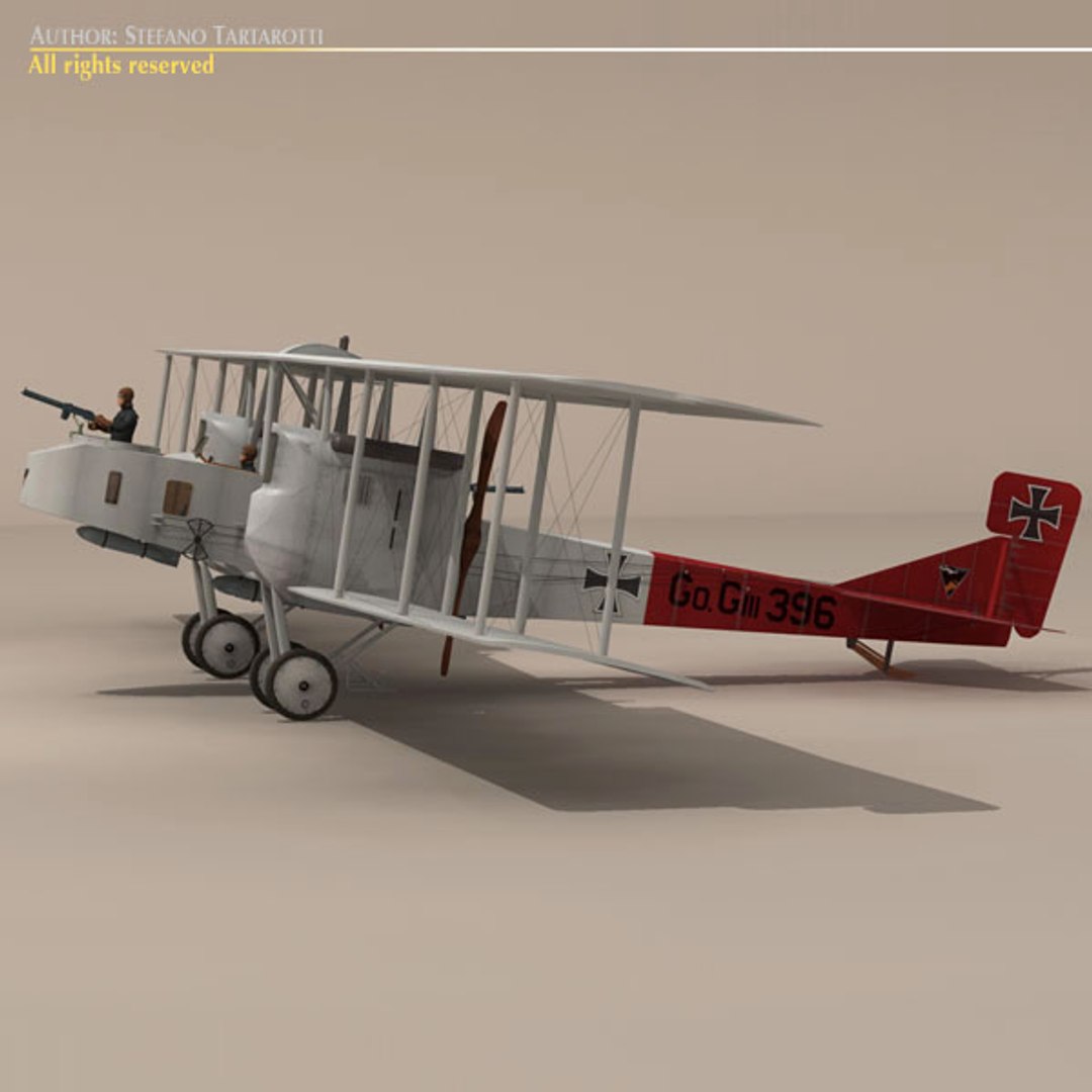3d Model German Bomber Pilot Gotha