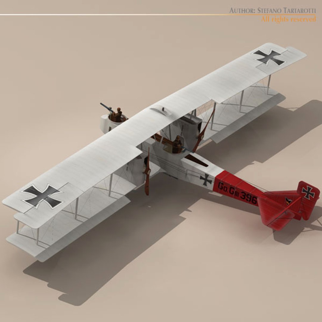 3d Model German Bomber Pilot Gotha
