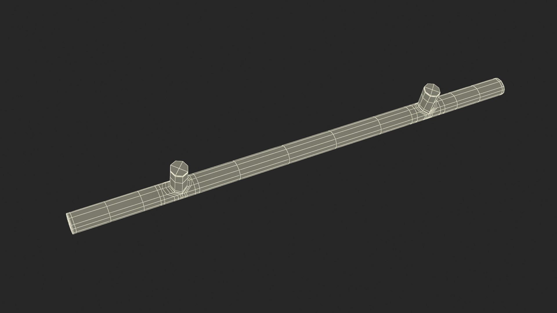 3D Door Handle Straight Round Gold Model - TurboSquid 2232398