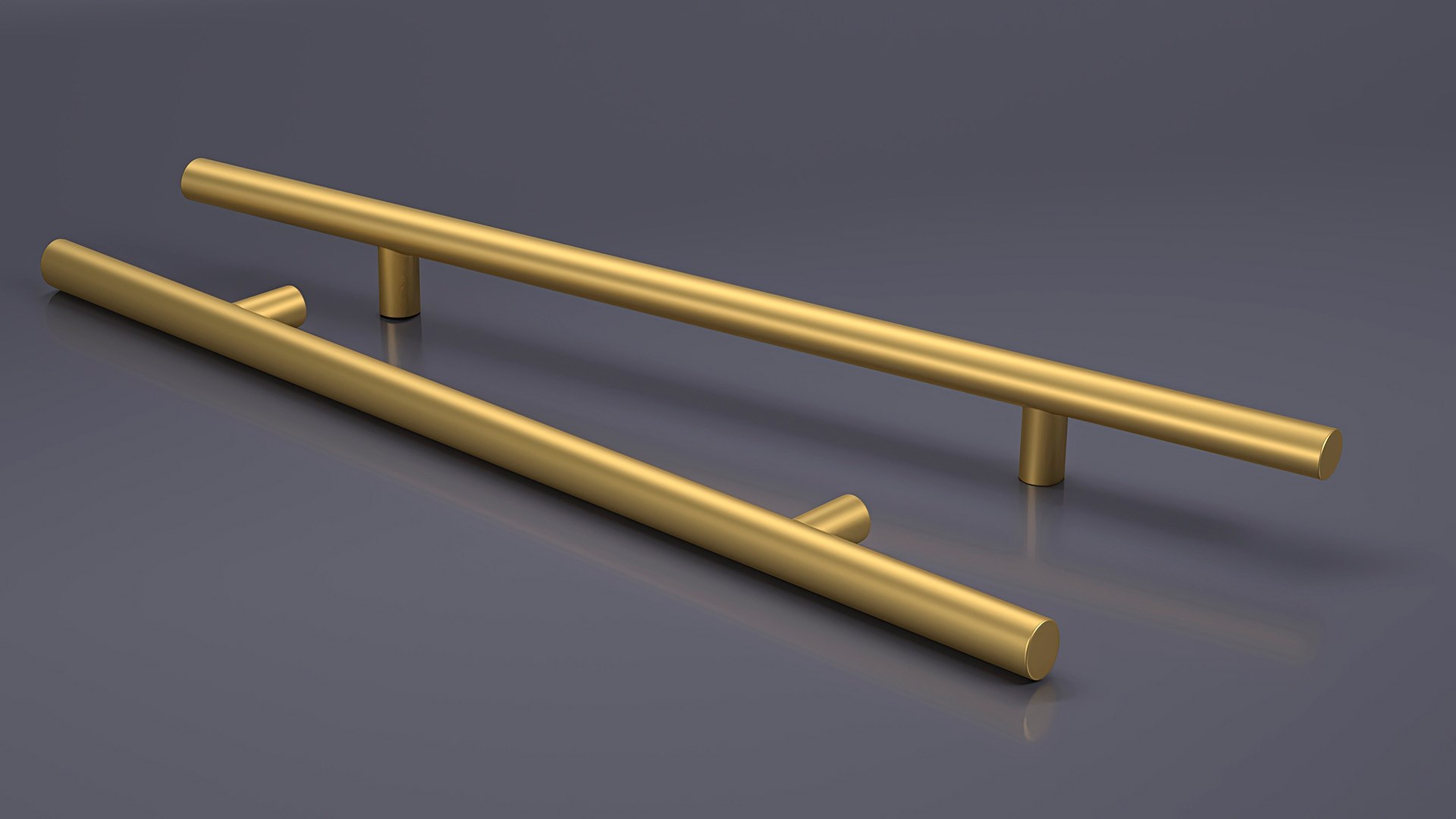 3D Door Handle Straight Round Gold Model - TurboSquid 2232398