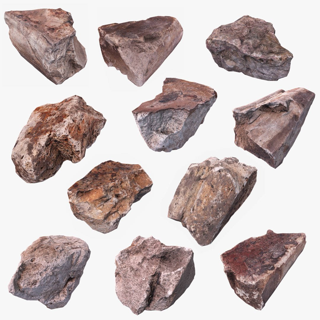 3d Model Of Pack Stones Debris