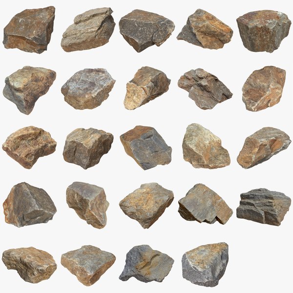 3d model of pack stones debris