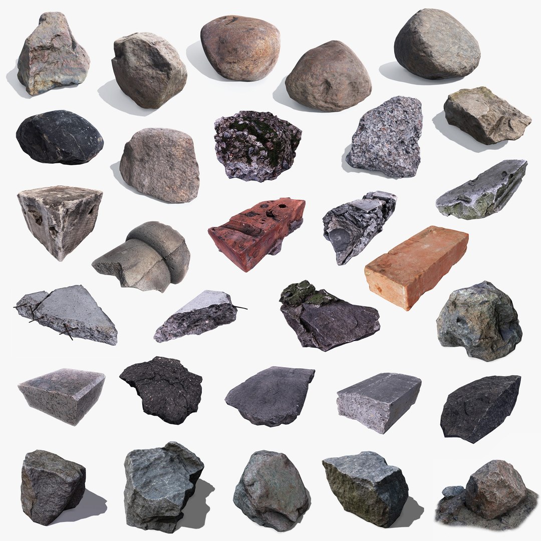 3d Model Of Pack Stones Debris