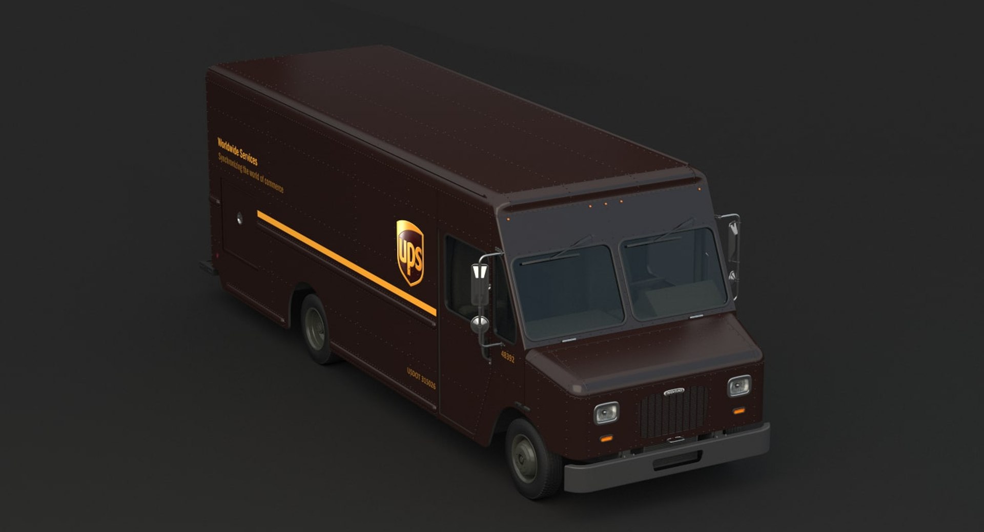 3d Ups Delivery Truck Van Model