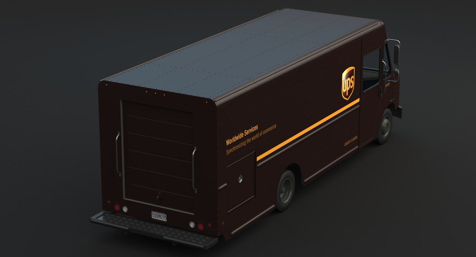 3d Ups Delivery Truck Van Model