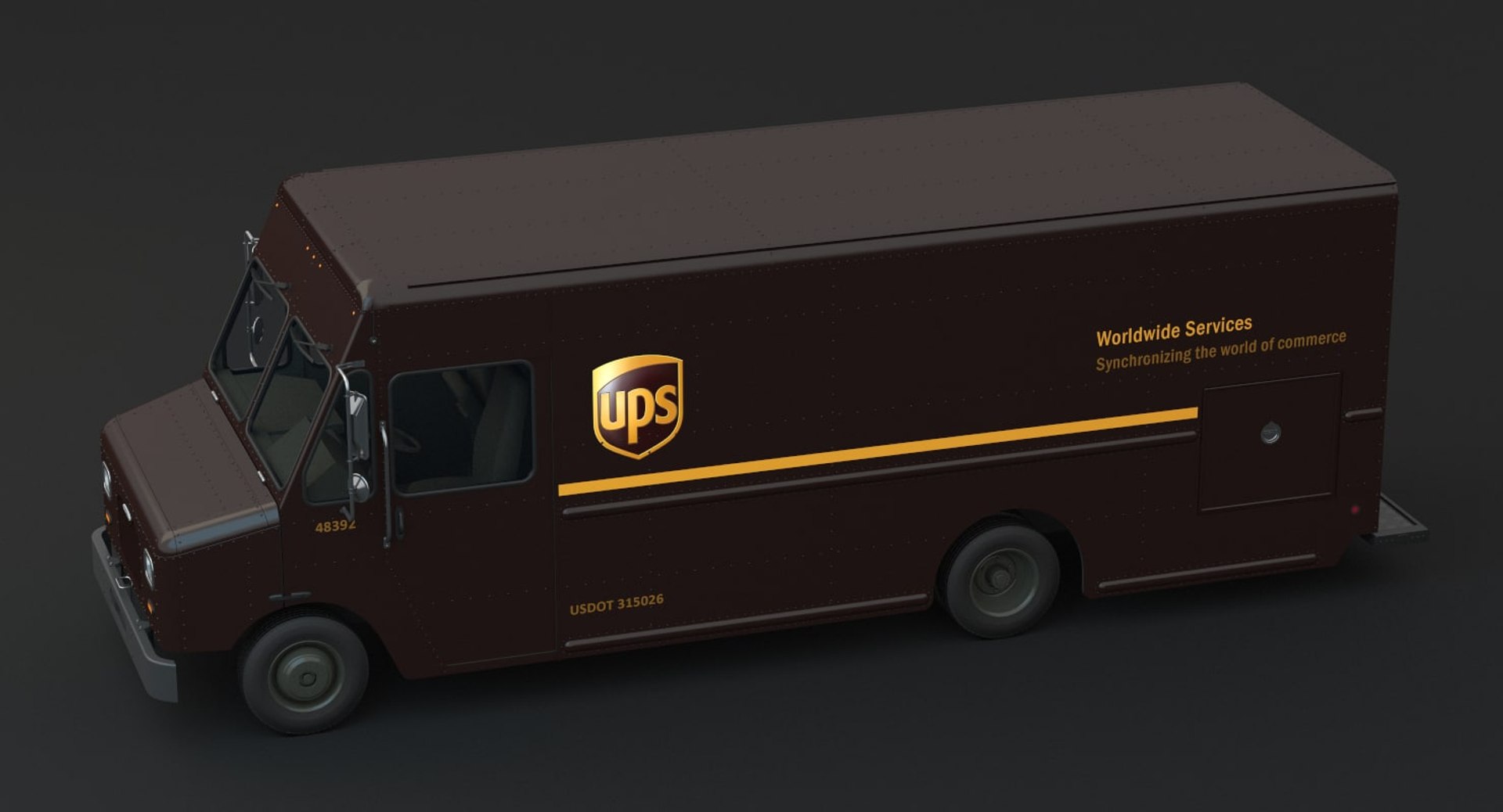 3d Ups Delivery Truck Van Model