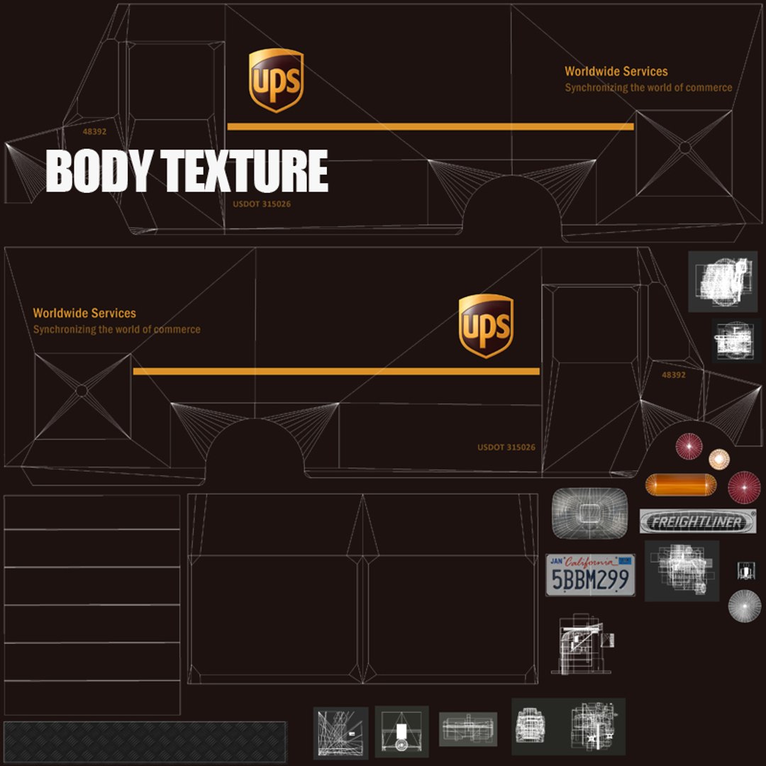 3d Ups Delivery Truck Van Model