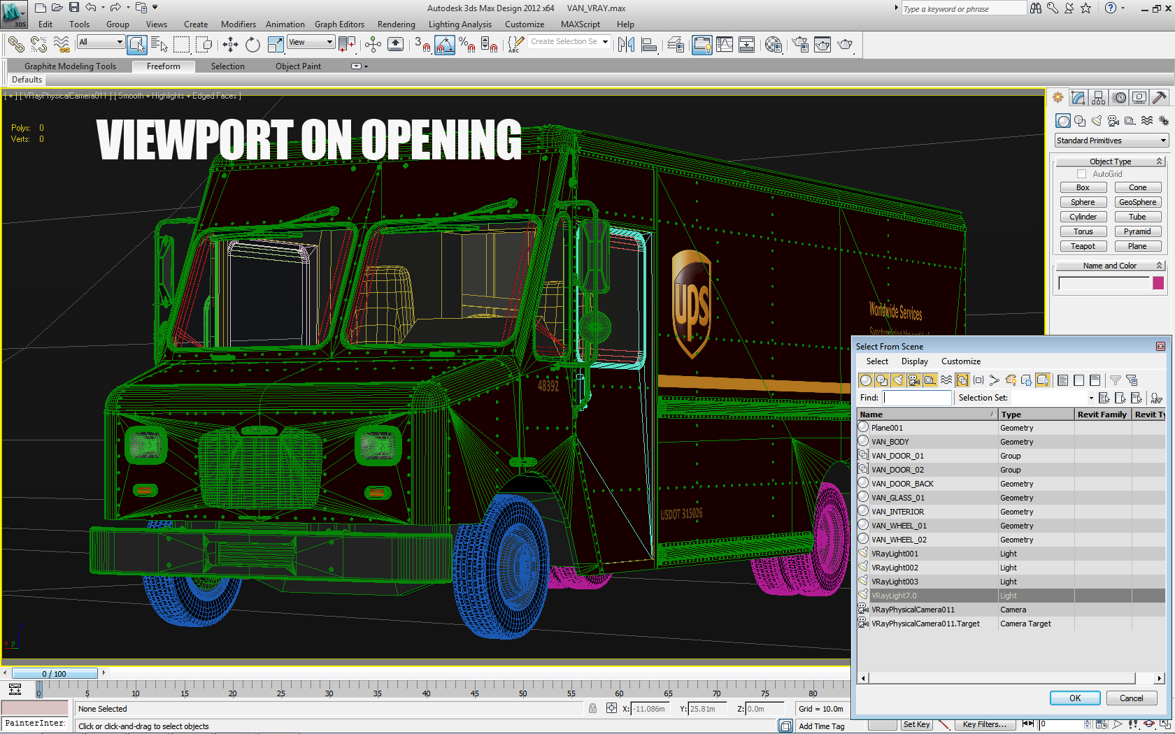 3d ups delivery truck van model
