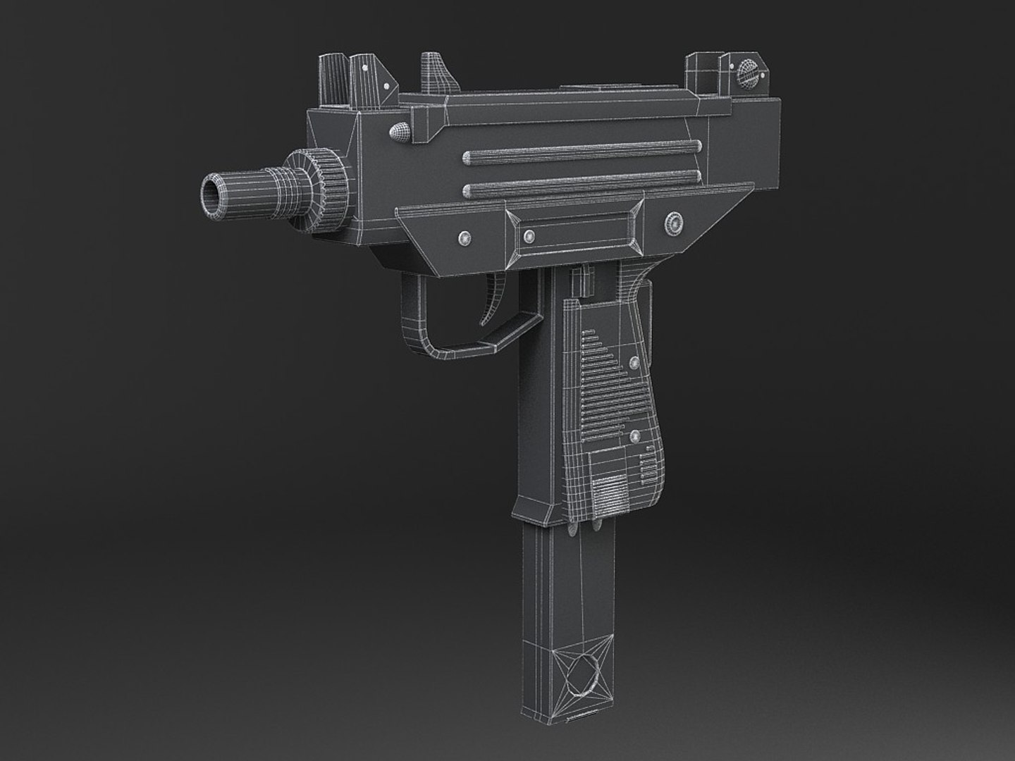 3d Machine Gun Submachine Model