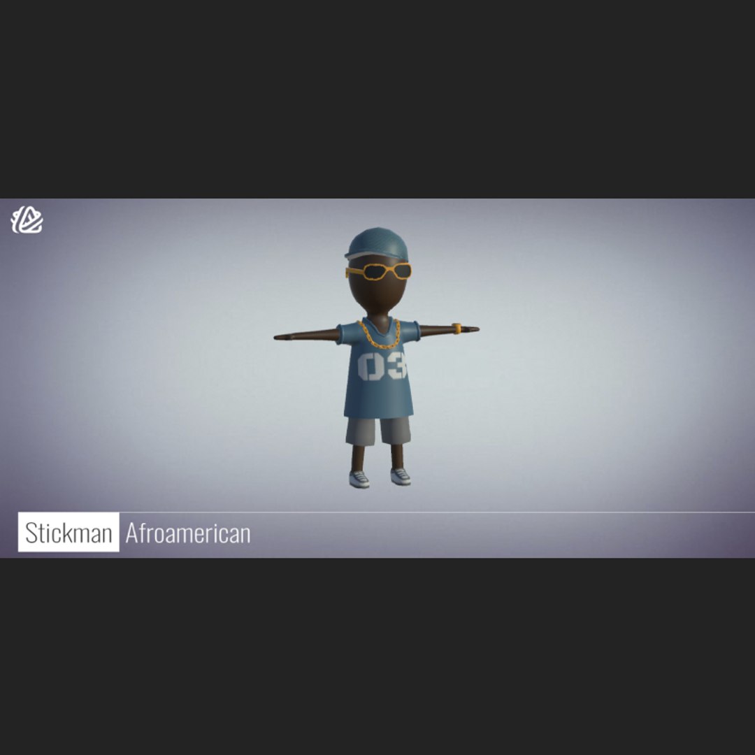 3D Afroamerican Stickman - 3D Hypercasual - TurboSquid 1984473