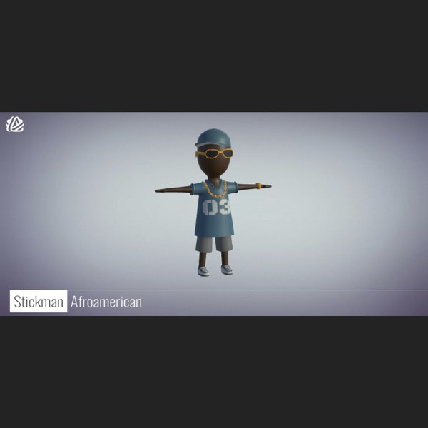3D Afroamerican Stickman - 3D Hypercasual - TurboSquid 1984473
