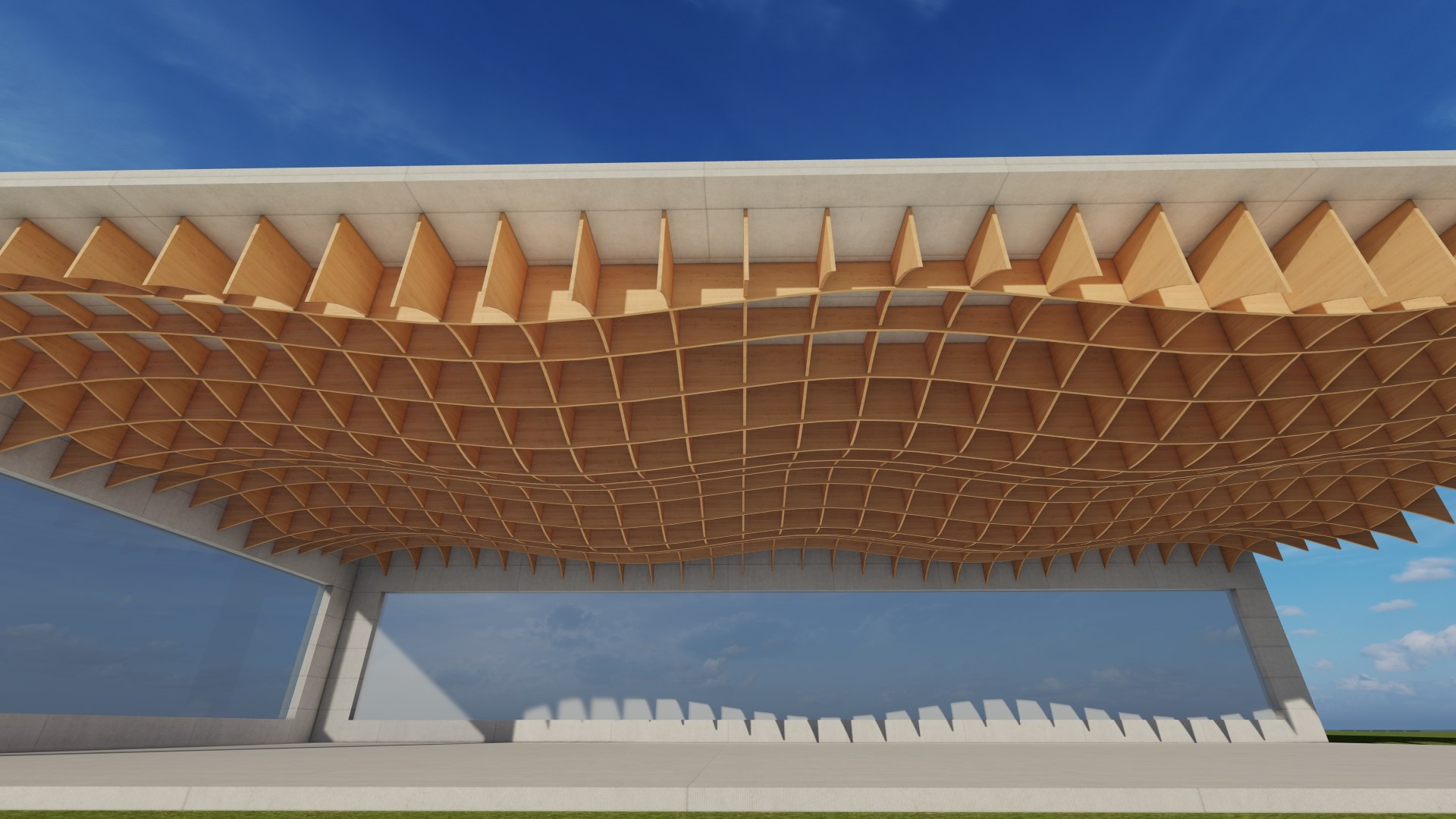 3D Parametric Wavy Waffle Structure - TurboSquid 2026535