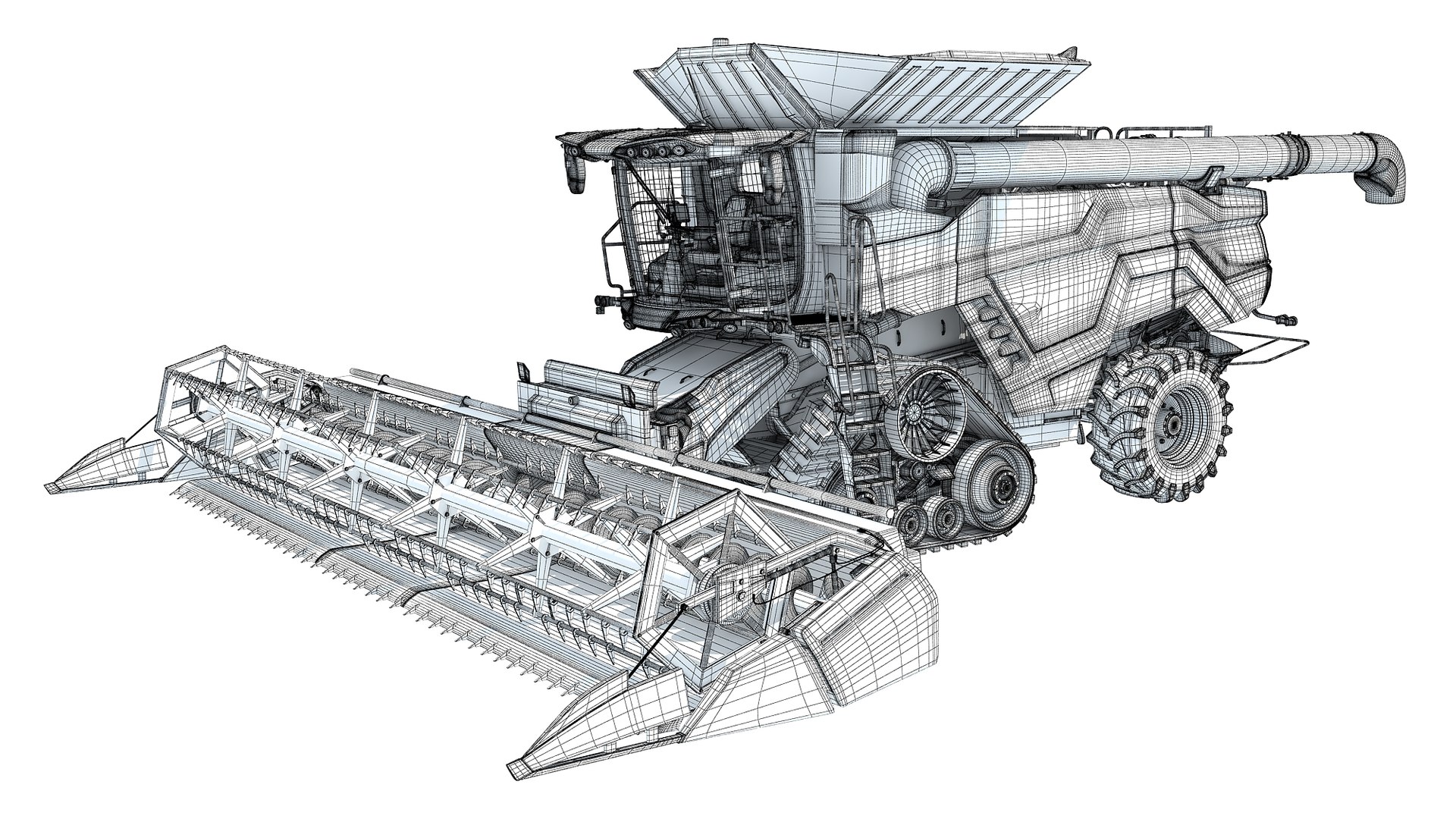 Black Combine Harvester V4 3D Model - TurboSquid 1813055