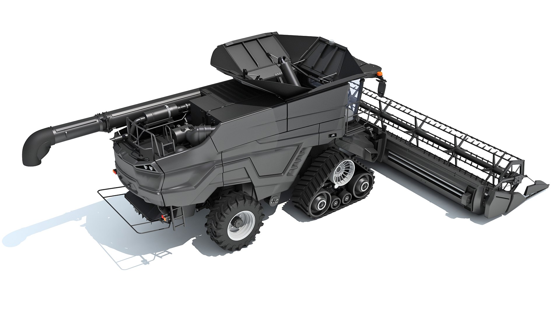 Black Combine Harvester V4 3D Model - TurboSquid 1813055