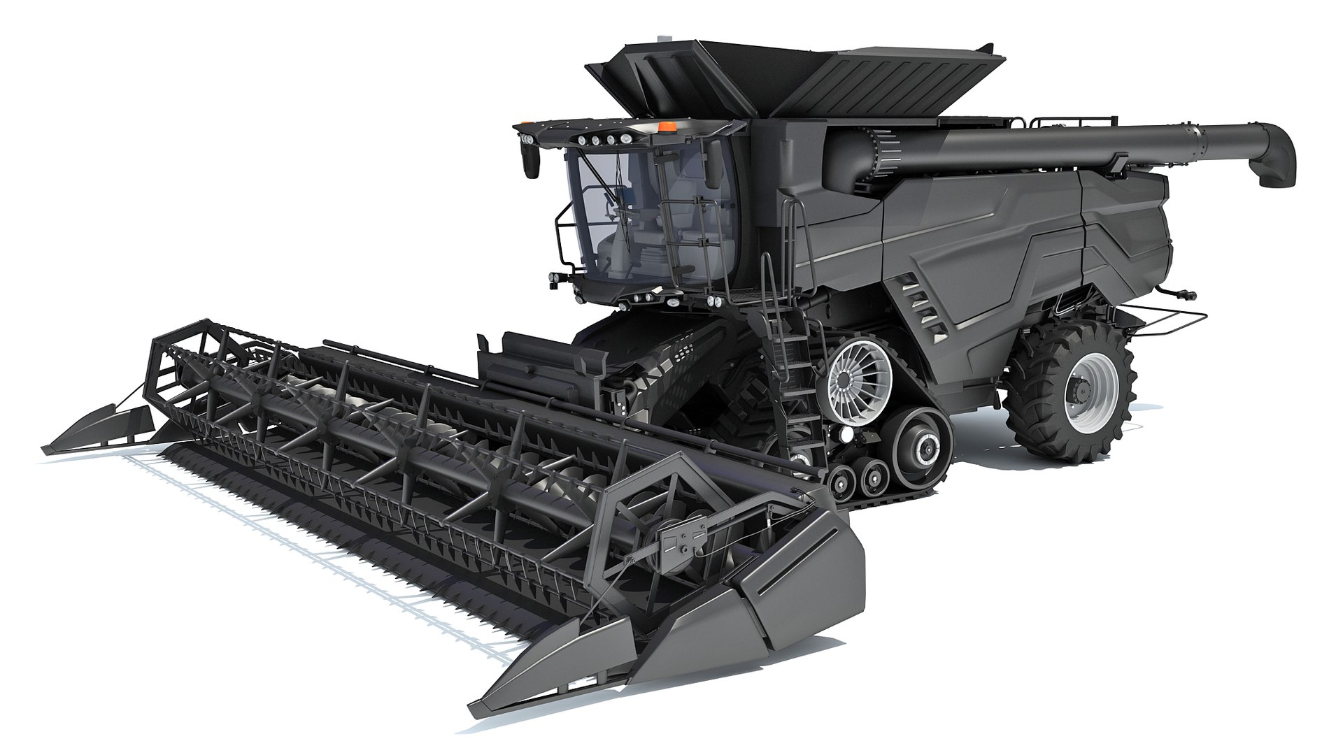 Black Combine Harvester V4 3D Model - TurboSquid 1813055