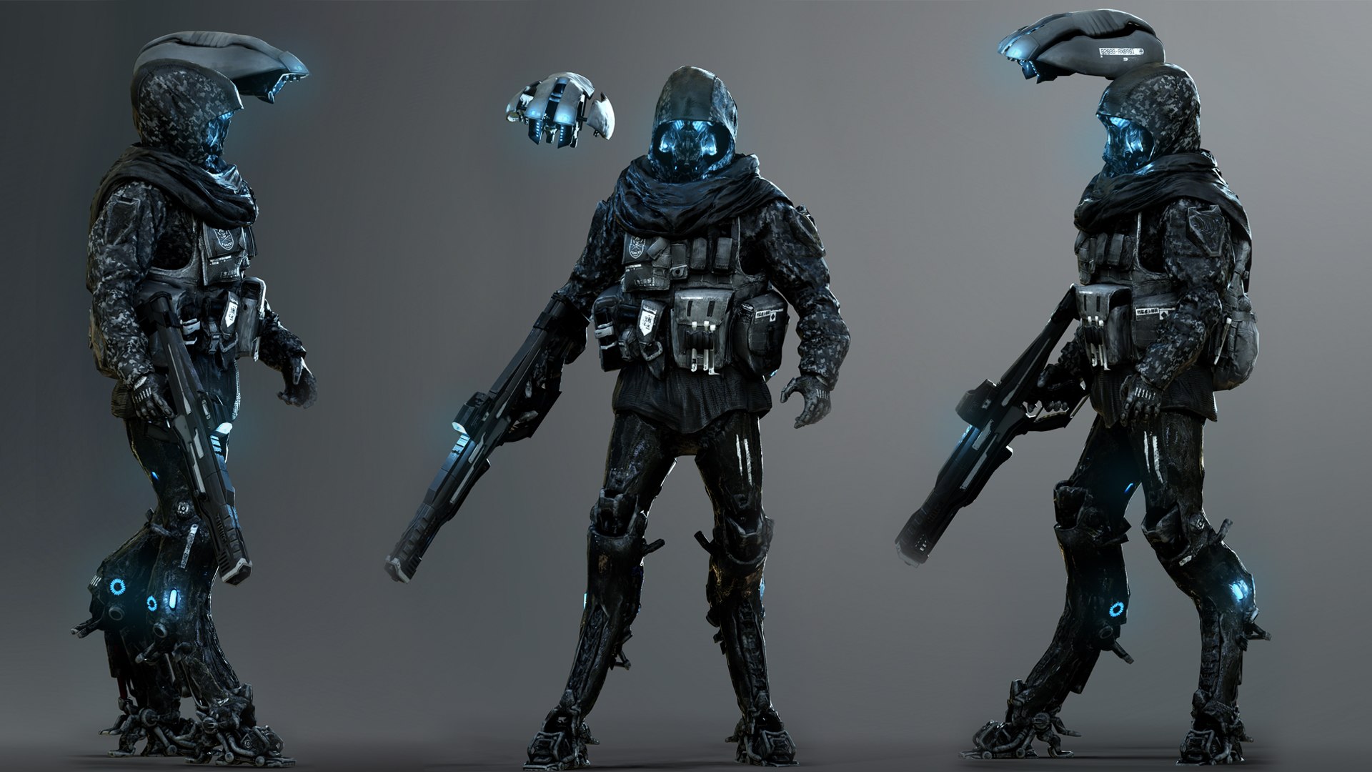 3D Sci Fi Cyber Soldier Model - TurboSquid 2401059