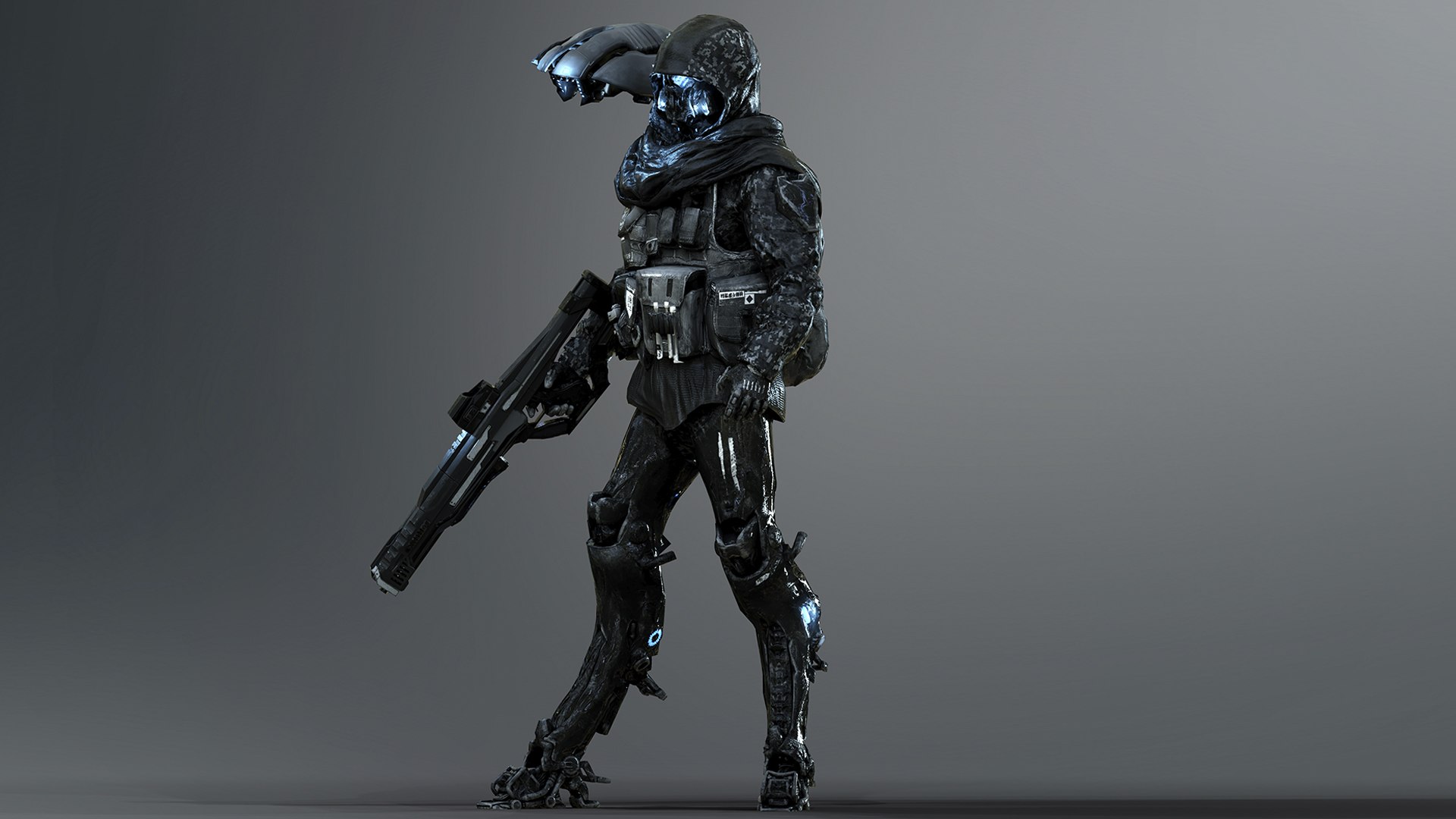 3D Sci Fi Cyber Soldier Model - TurboSquid 2401059
