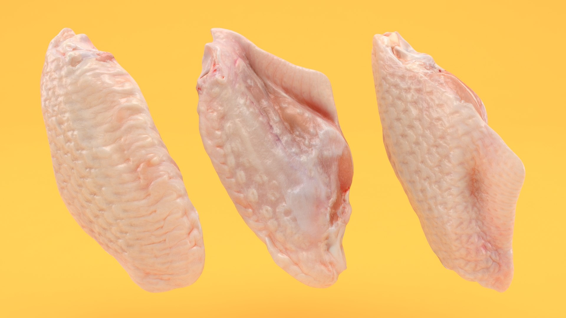 Fresh Raw Chicken Middle Wing V1 3D Model - TurboSquid 2056939
