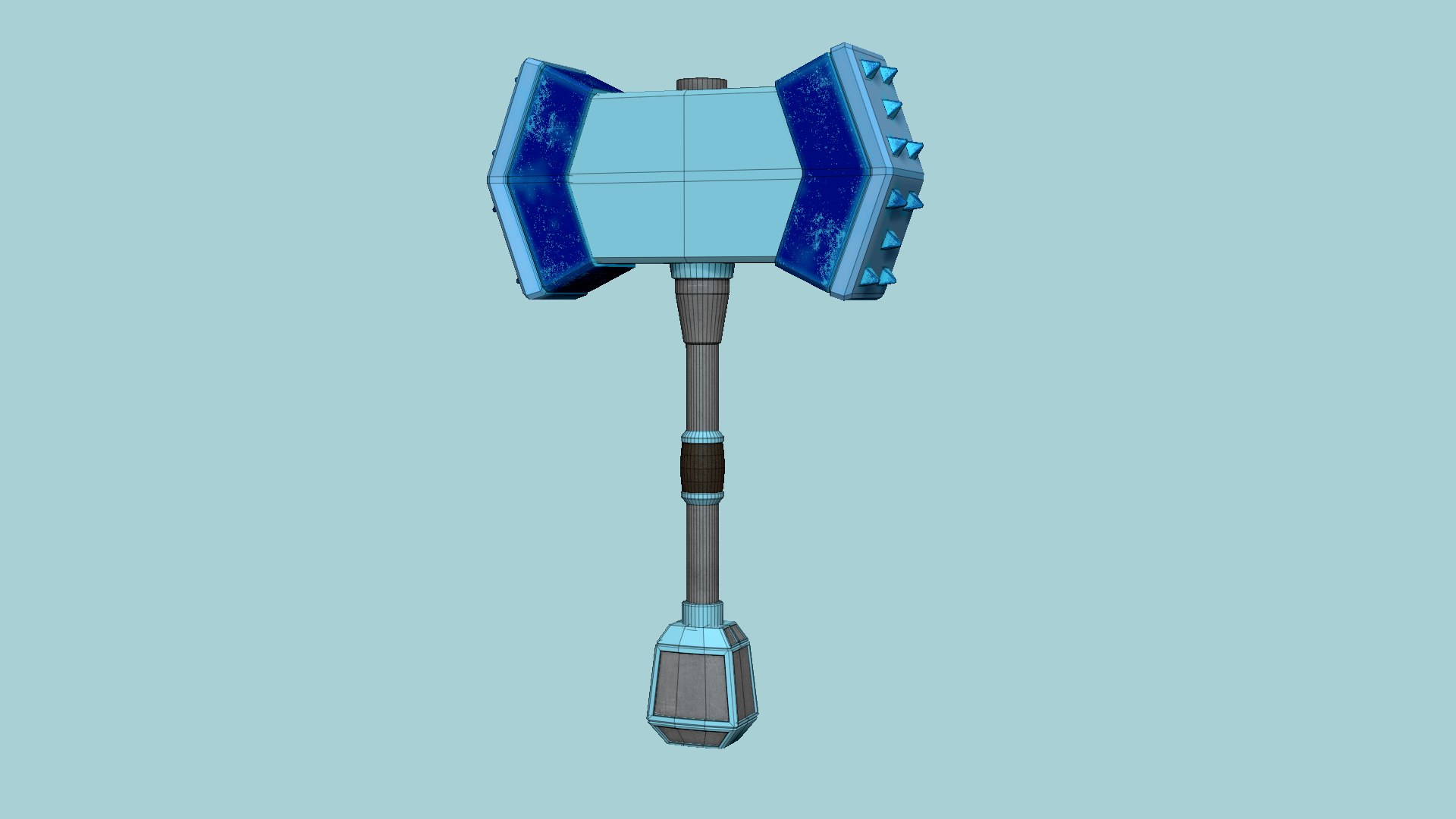 3D model Medieval War Hammer 08 Crystal Elemental - Fantasy Weaponry ...