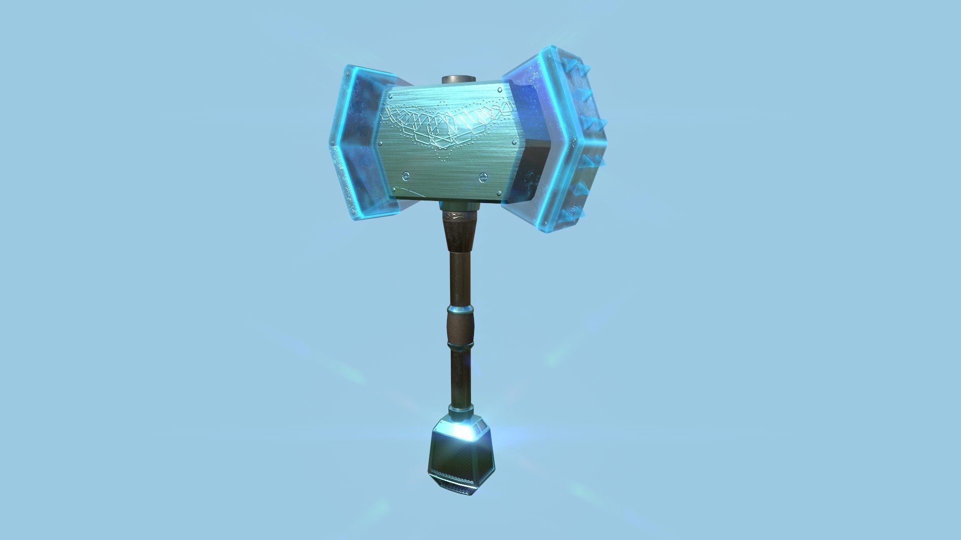 3D model Medieval War Hammer 08 Crystal Elemental - Fantasy Weaponry ...