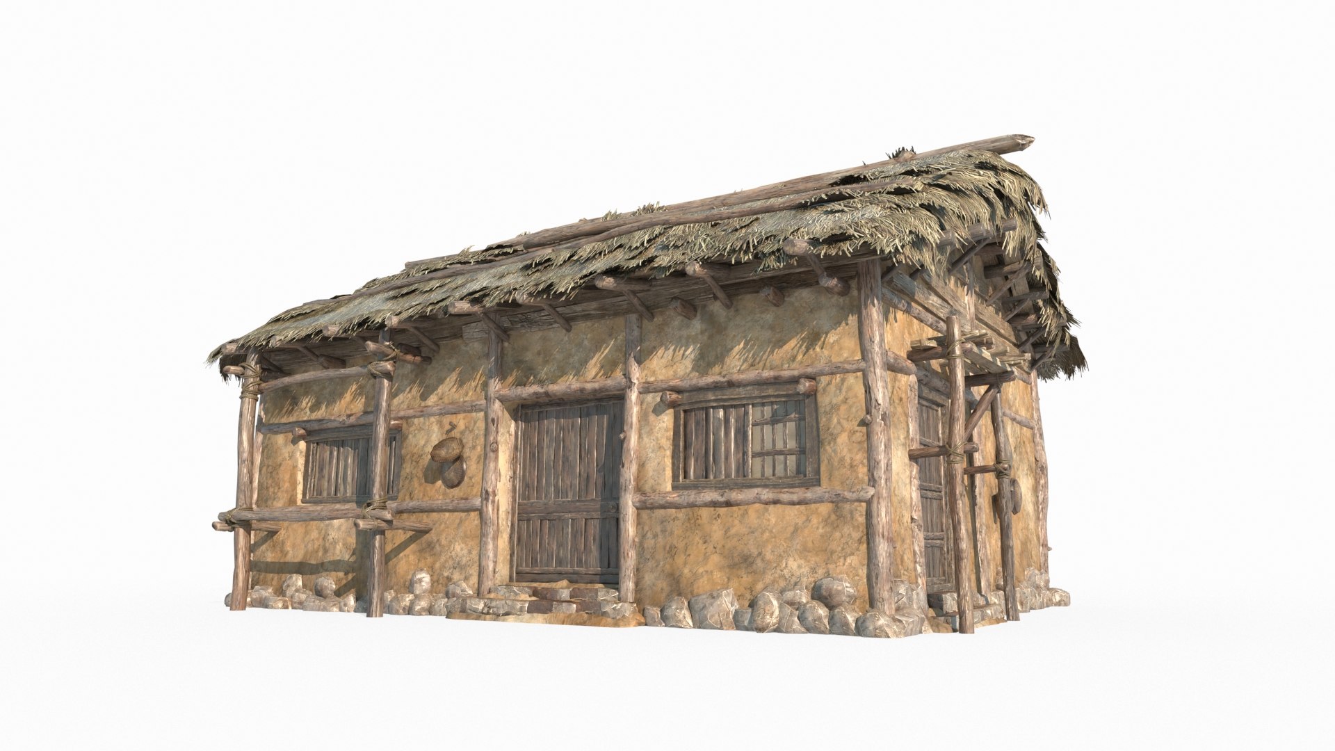 Asian Ancient Thatched Cottage 3D Model - TurboSquid 2288007