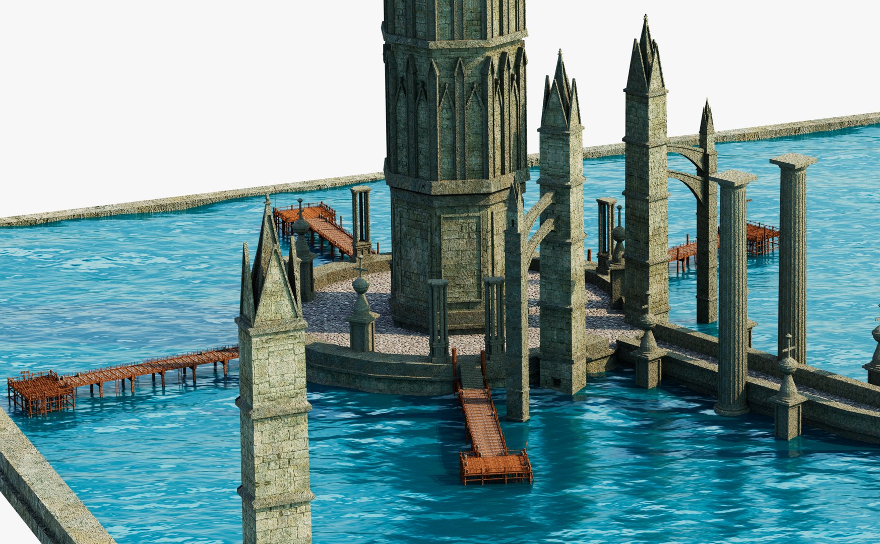 Fantasy Tower LightHouse 3D - TurboSquid 1973056