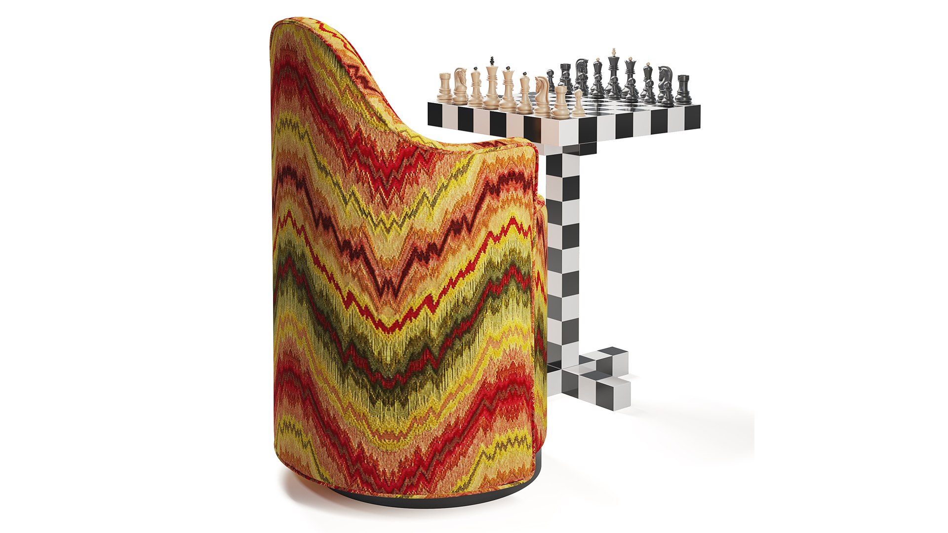 3D Model Chess Chair -Table Set - TurboSquid 1942565