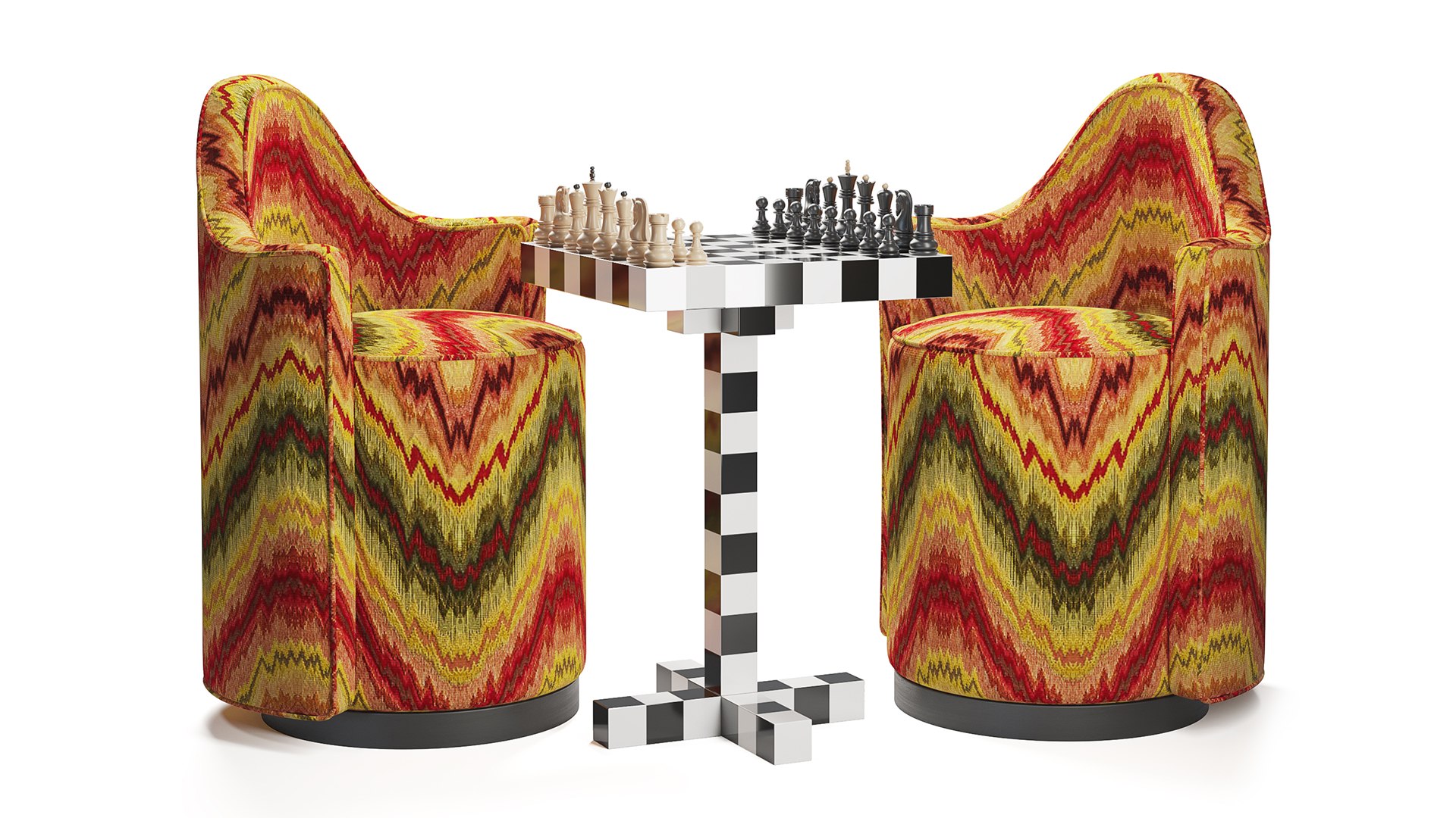 3D Model Chess Chair -Table Set - TurboSquid 1942565