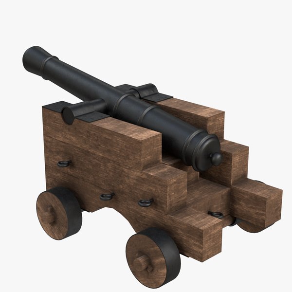 3d model naval cannon scale pbr
