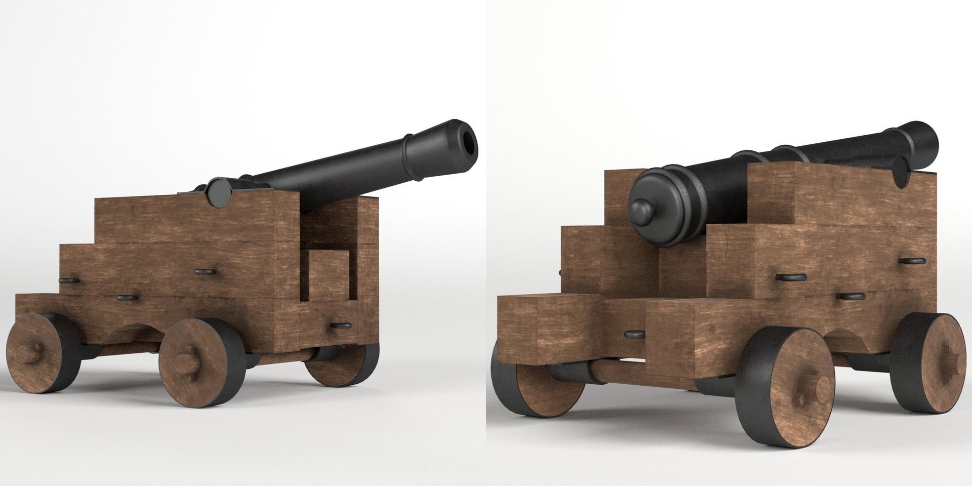 3d Model Naval Cannon Scale Pbr
