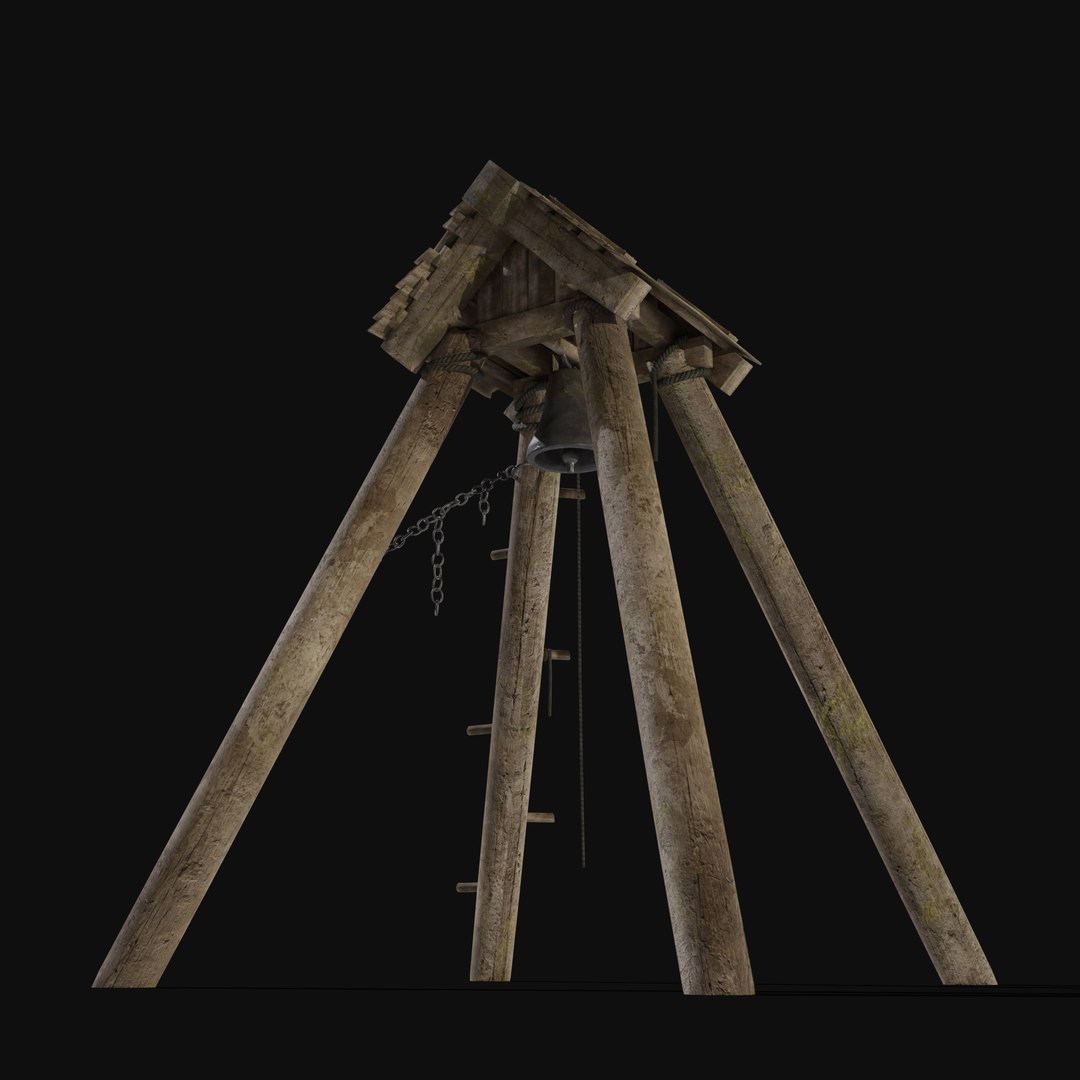 3D ALARM BELL TOWER CAMP ALERT MILITARY SIGNAL BANDIT COLLECTION ...