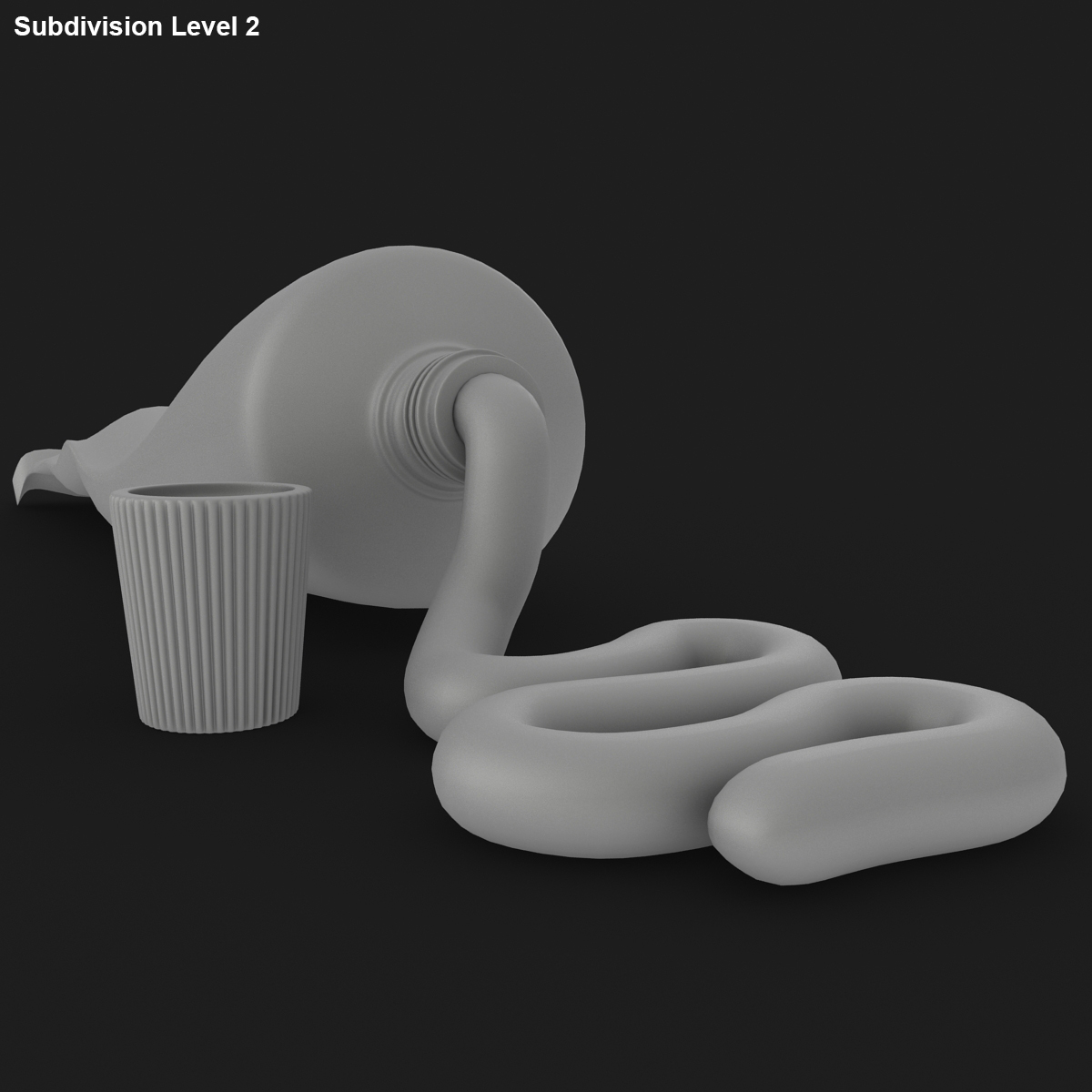3d model tube paste animation
