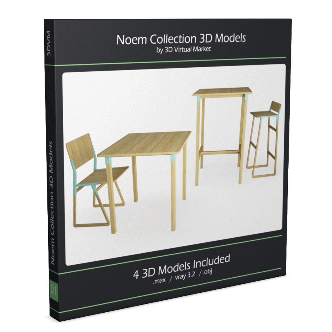 Noem Wooden Table Wood Furniture 3D Model - TurboSquid 1422879