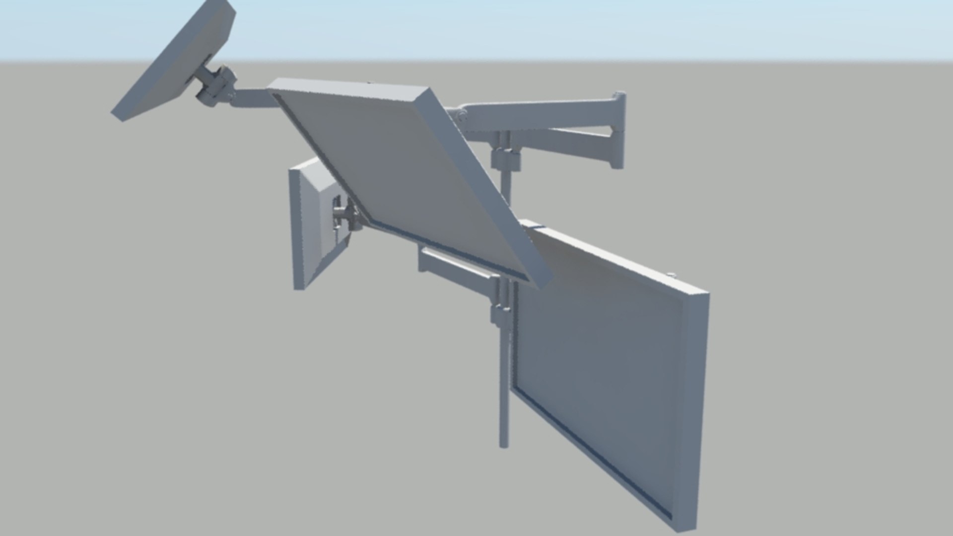 3d Model Computer Monitor Arms
