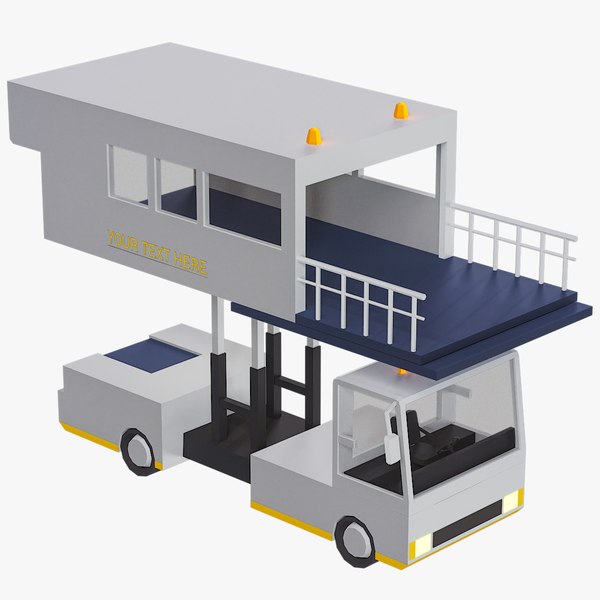 modelo 3d Dibujos animados Ambulift 10 Lowpoly Aeropuerto Vehículo PBR ...