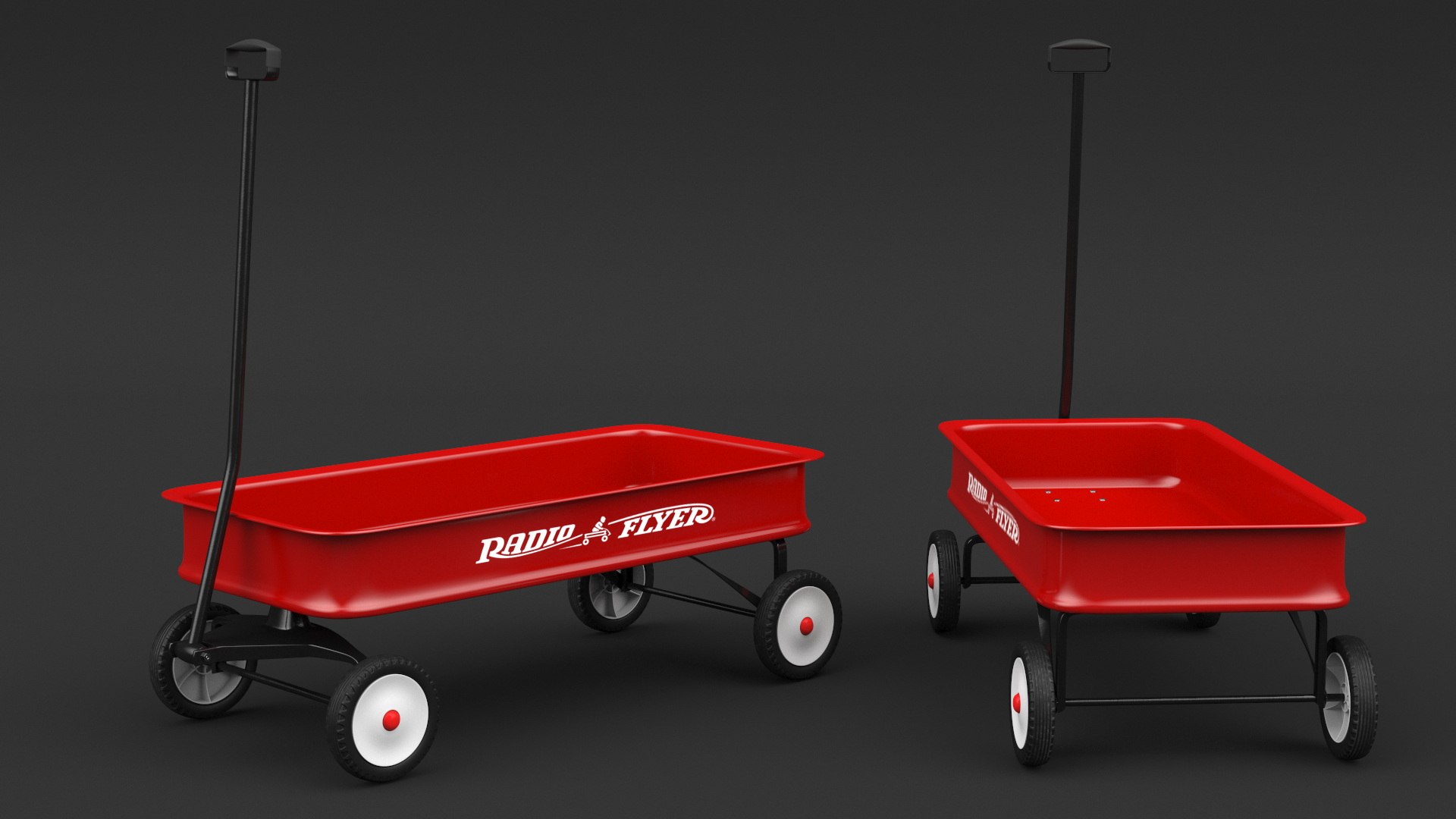 3D Kids And Toddler Classic Steel Pull Wagon Model - TurboSquid 2131651