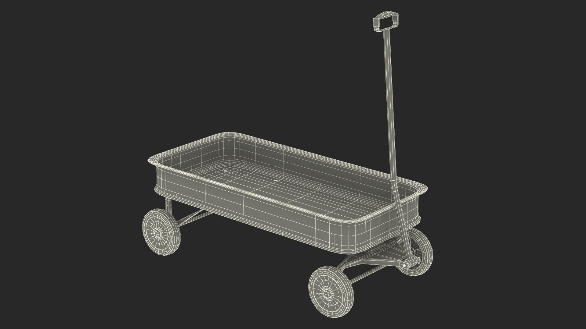 3D Kids And Toddler Classic Steel Pull Wagon Model - TurboSquid 2131651