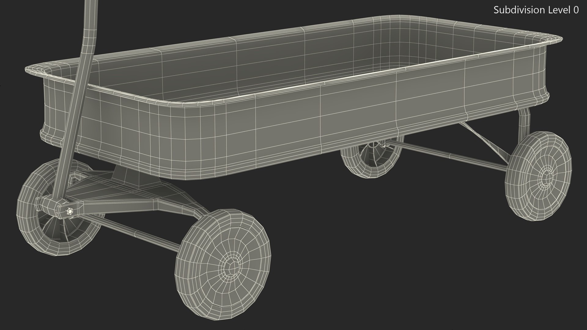 3D Kids And Toddler Classic Steel Pull Wagon Model - TurboSquid 2131651