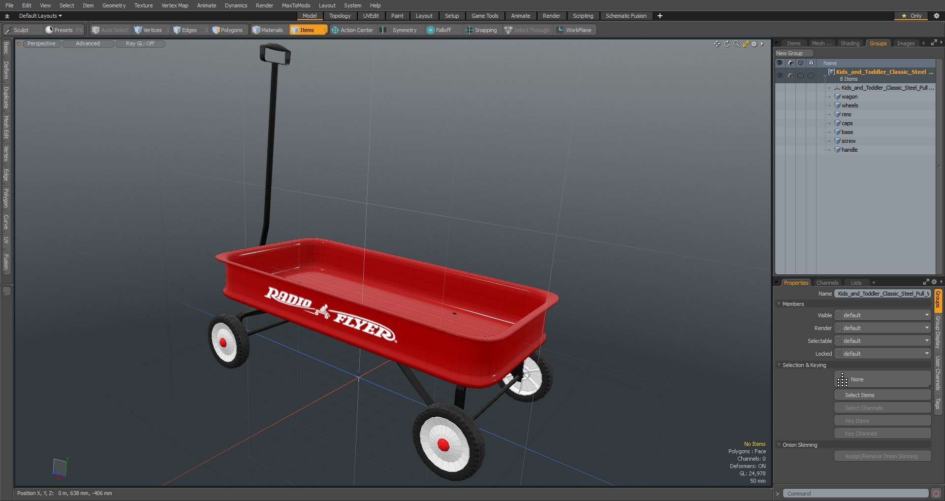 3D Kids And Toddler Classic Steel Pull Wagon Model - TurboSquid 2131651