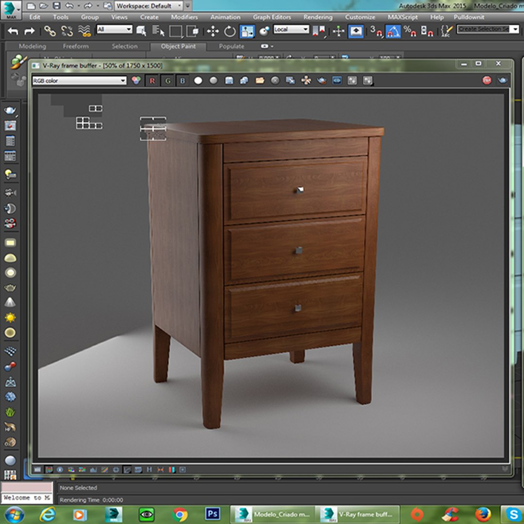 3d model bedside table