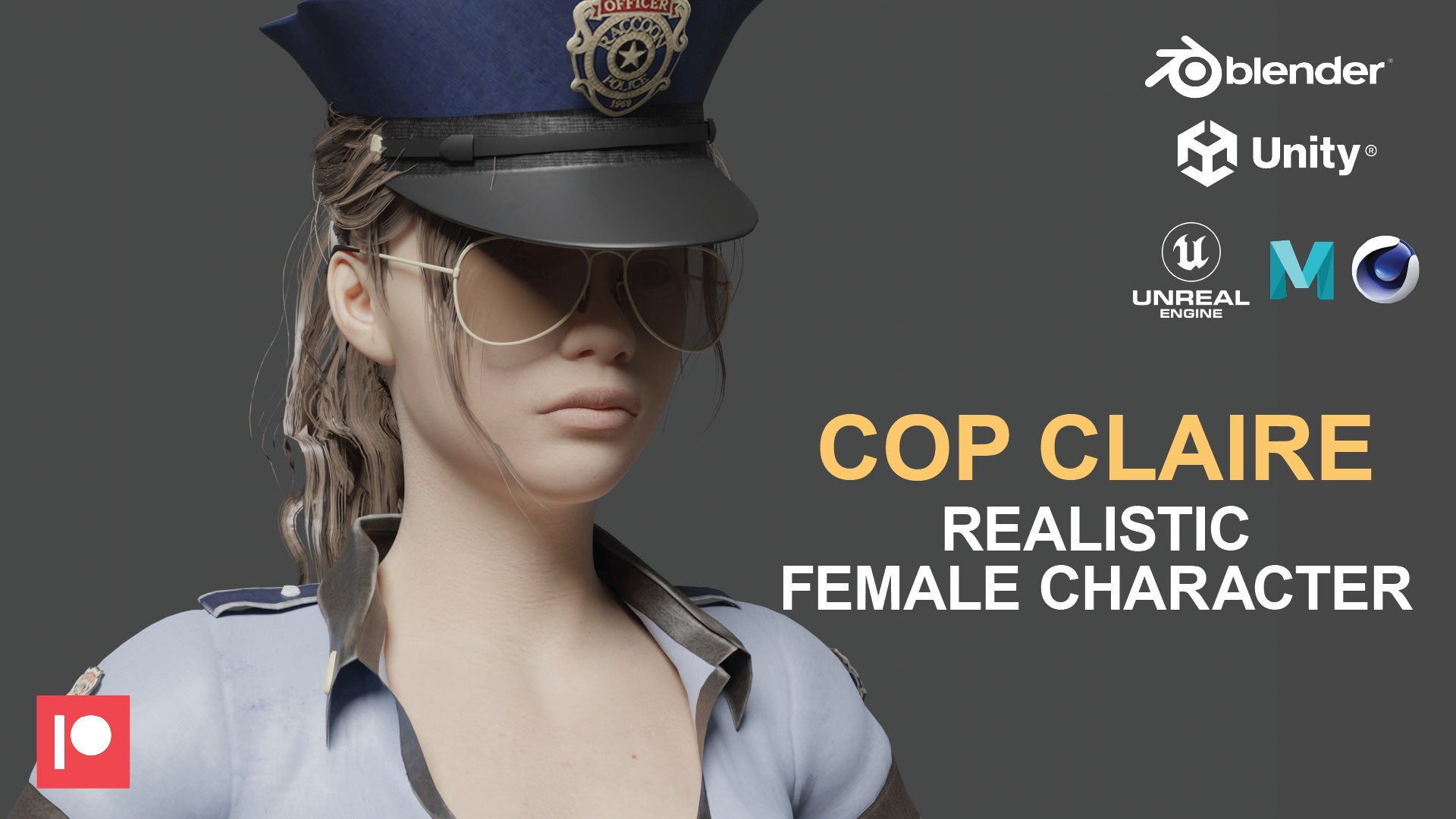 Cop Claire - Game Ready Low-poly 3D Model 3D - TurboSquid 2219672