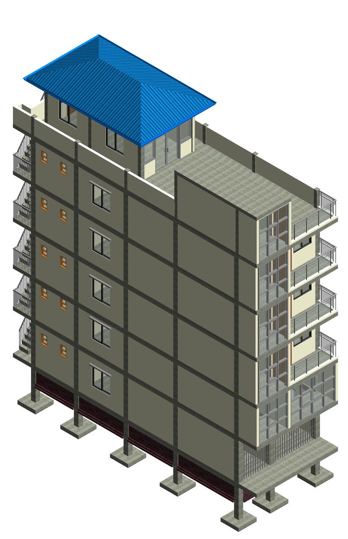 Revit 4 Storey 3d Model Model - TurboSquid 2159924