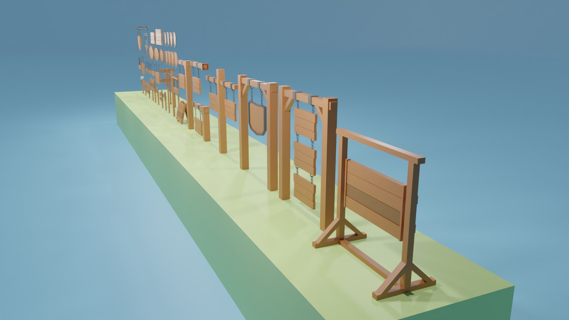 3D Low Poly Medieval Sign Pack Low-poly 3D Model - TurboSquid 2053418