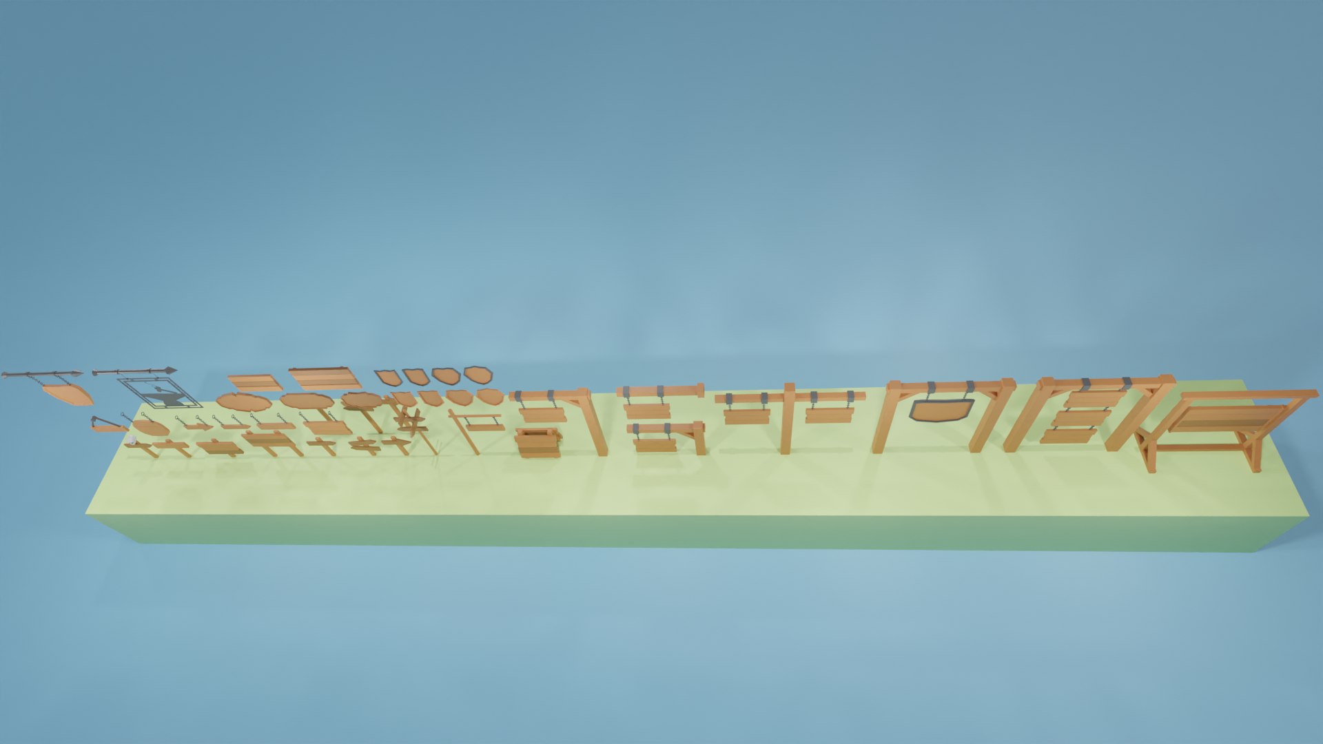 3D Low Poly Medieval Sign Pack Low-poly 3D Model - TurboSquid 2053418